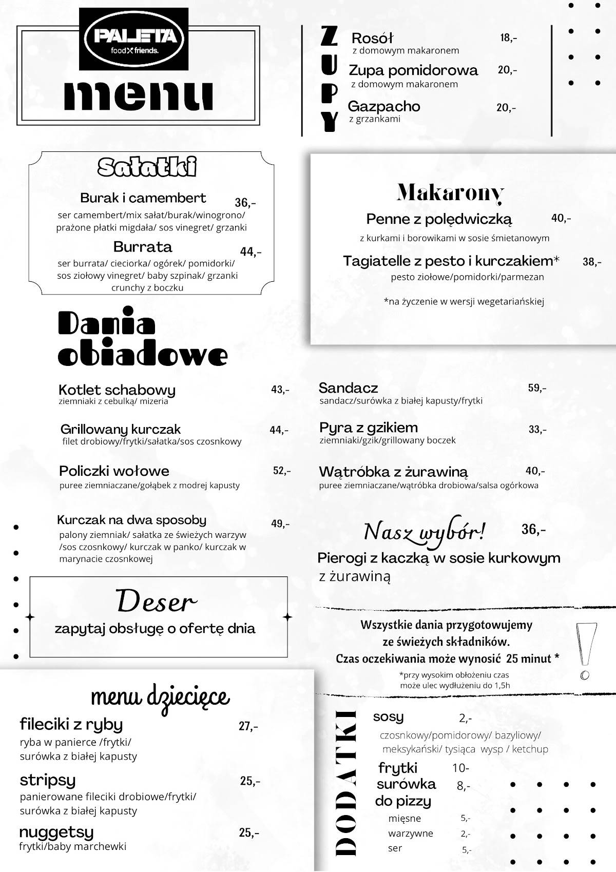Menu at Paleta Food&Friends restaurant, Kórnik