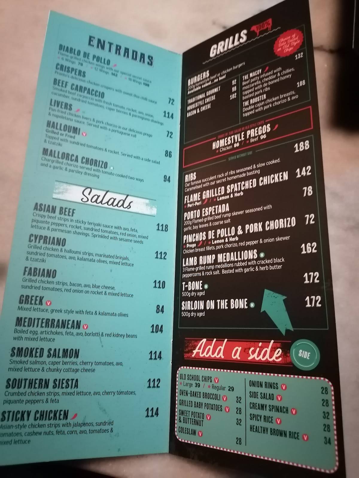 Menu at Papa Pronto - Witkoppen restaurant, Randburg, 285 Church Street ...