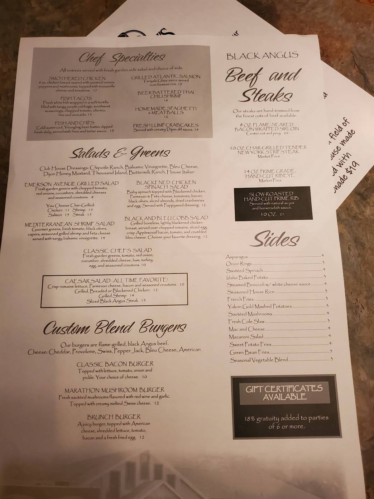 Menu at J.P. Henry's Restaurant, Parkersburg