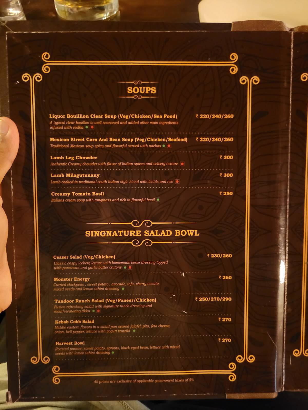 Menu at Pause Bar and Kitchen, Chennai, First Floor