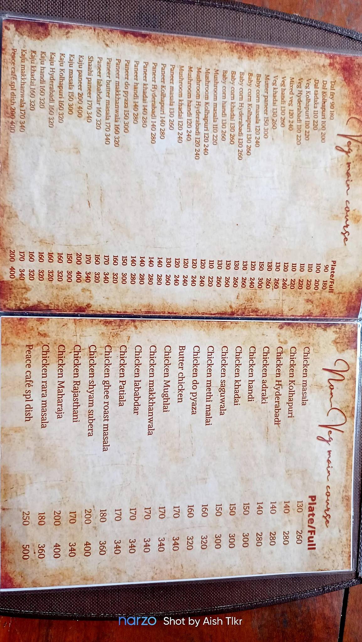 Menu at Peace Cafe Dharwad, Dharwad, SH1