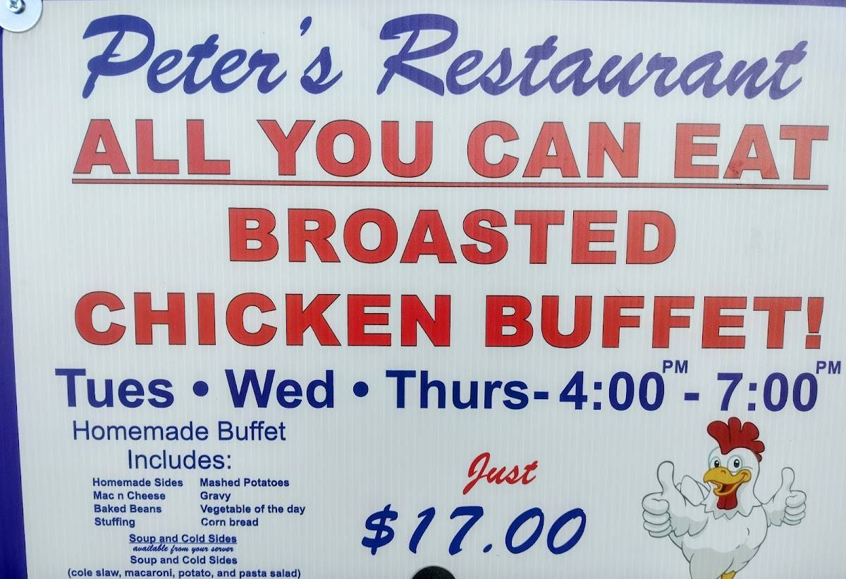 Menu at Peter's Restaurant, Port Charlotte