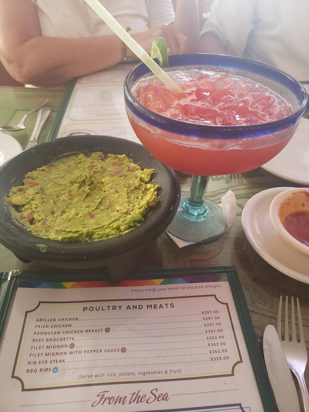Menu at Pipis restaurant, Puerto Vallarta