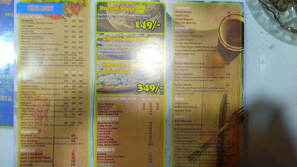 Menu at Pizzarito - Adajan, Surat