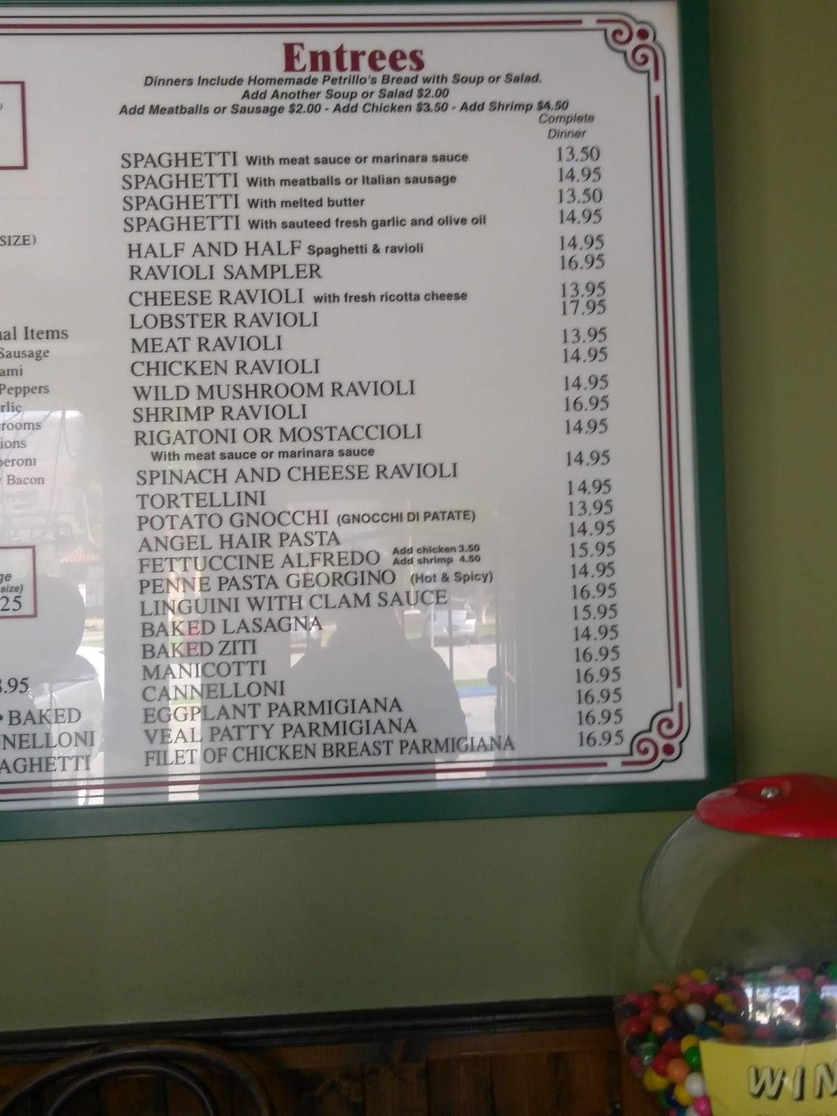 Menu at Petrillo's Pizza pizzeria, Glendora