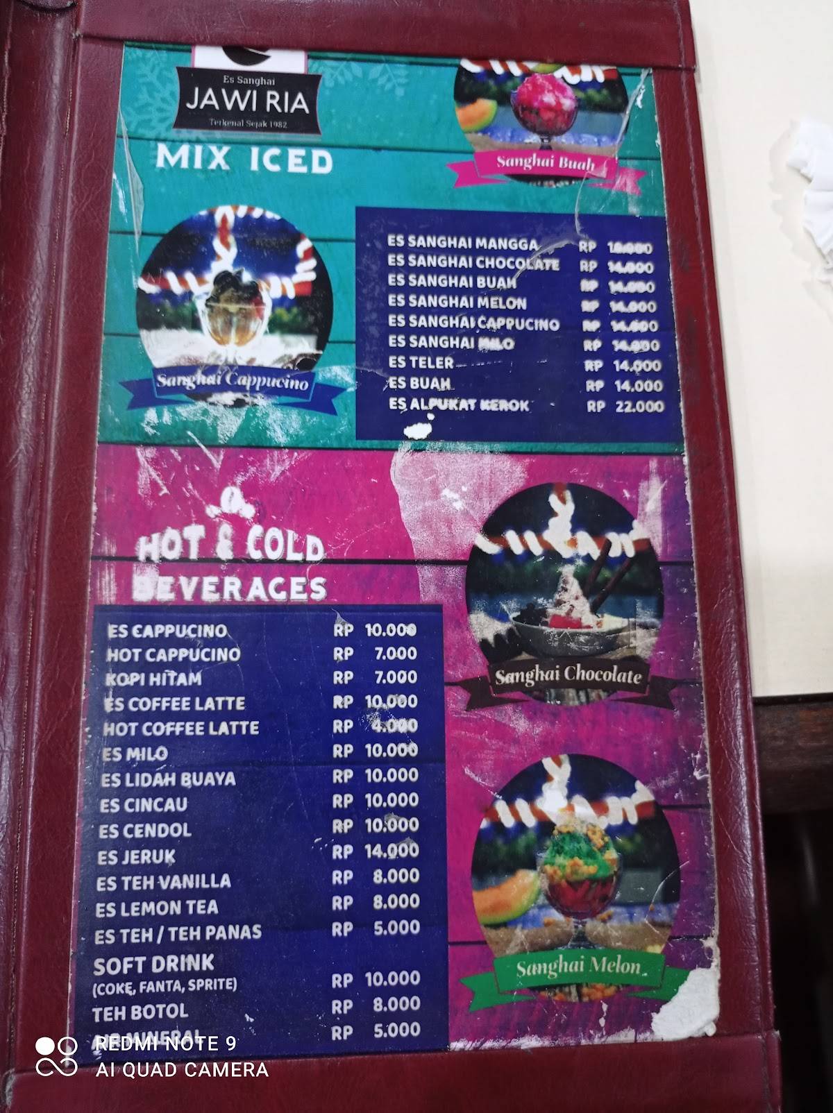 Menu at Rumah Makan Jawi Ria restaurant, Pontianak, Jl. Hasanuddin No.155