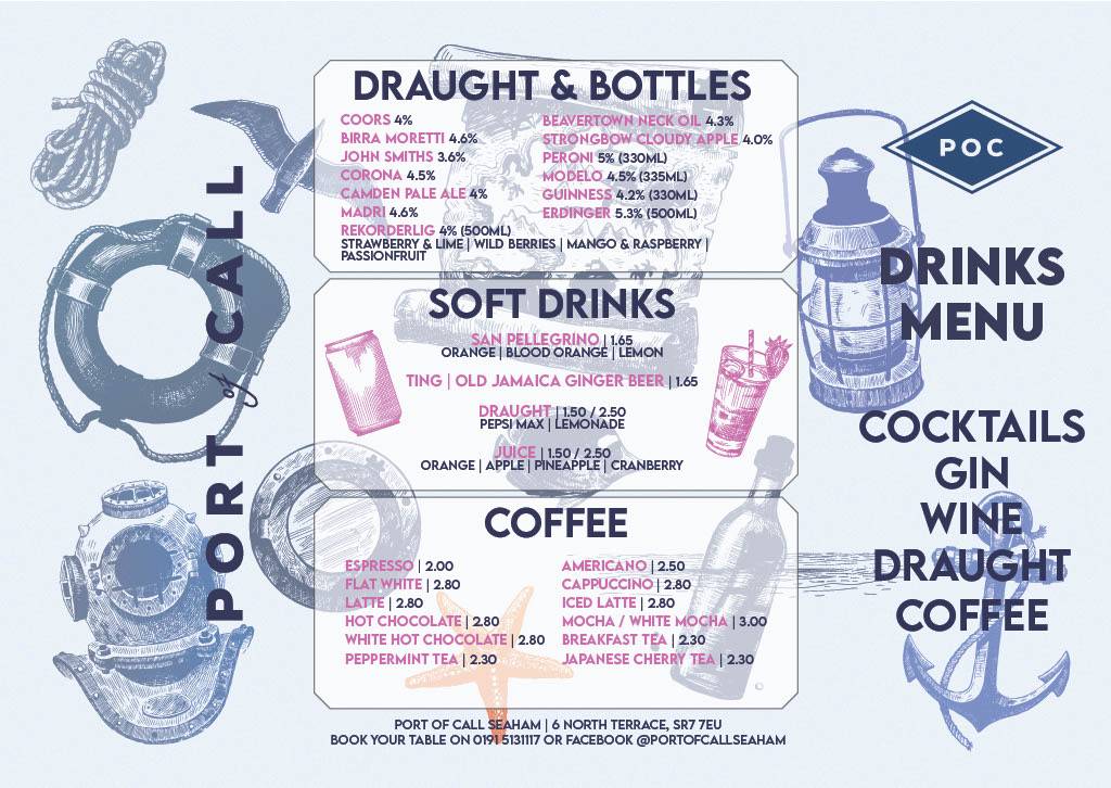 Menu at Port of Call - Seaham pub & bar, Seaham
