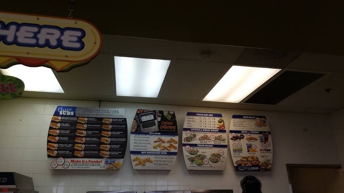 Menu at Port of Subs fast food, Pahrump