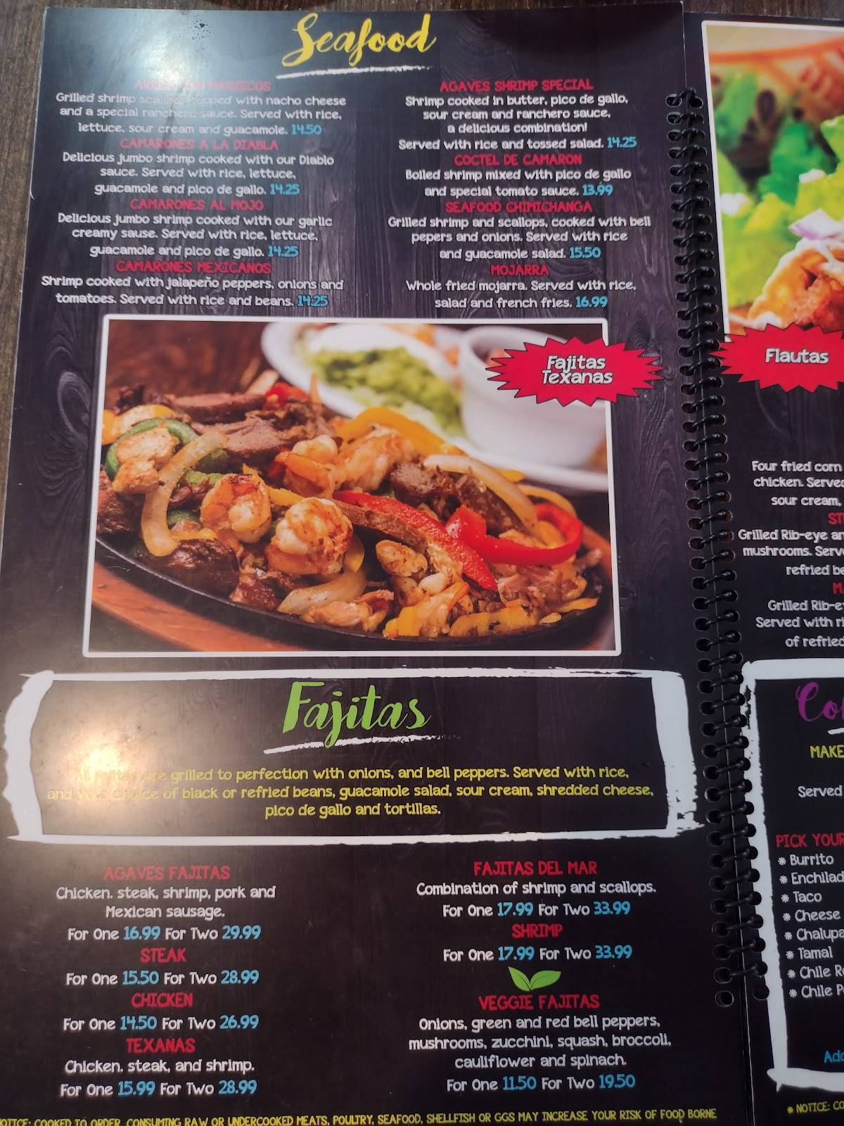 Menu at Agave Mexican Grill pub & bar, Port Royal