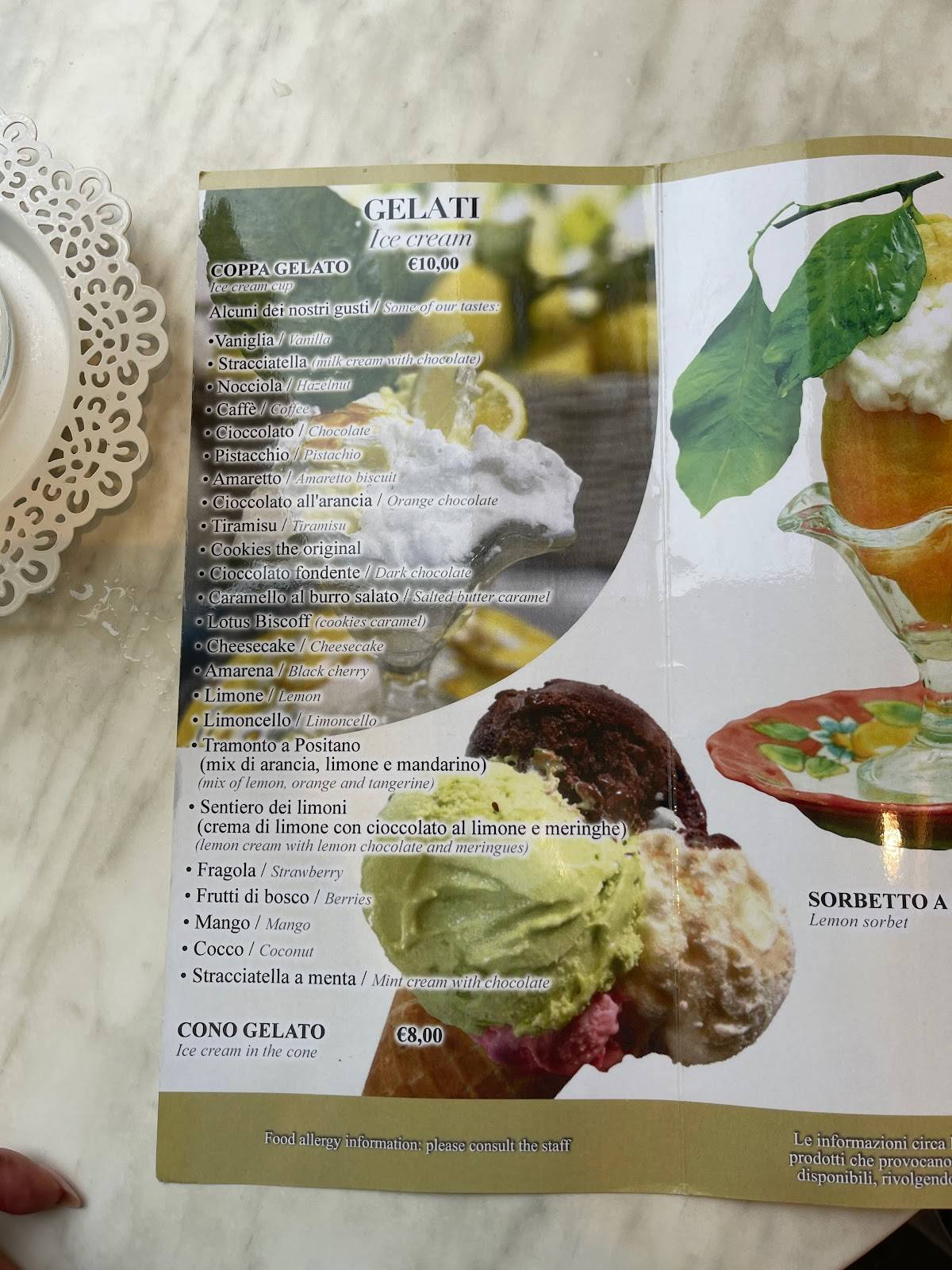 Speisekarte von Royal Gelato pub & Bar, Amalfi