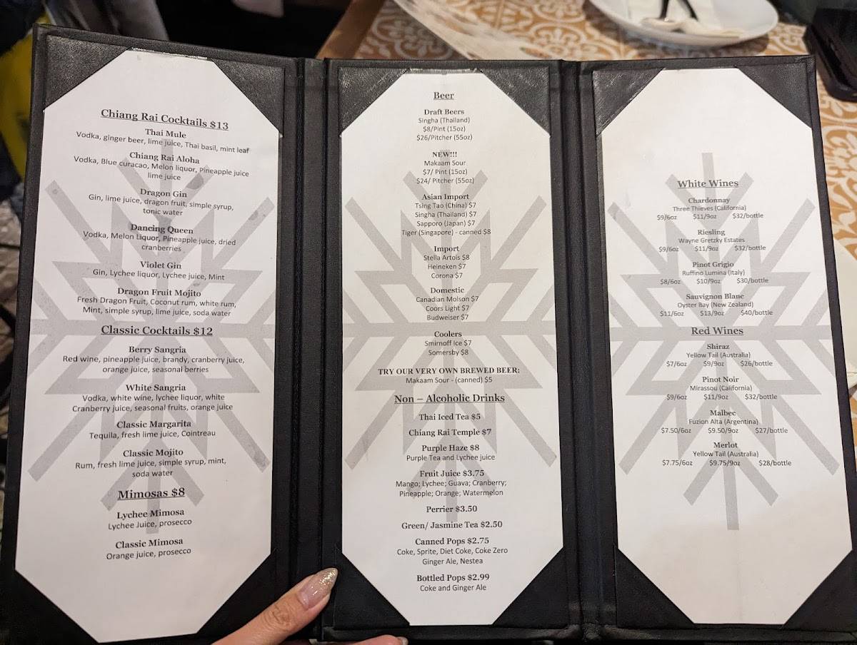 Menu at Chiang Rai Thai Kitchen and Bar, Markham