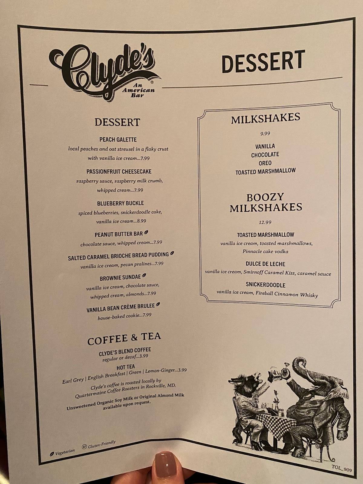 Menu at Clyde's Tower Oaks Lodge pub & bar, Rockville