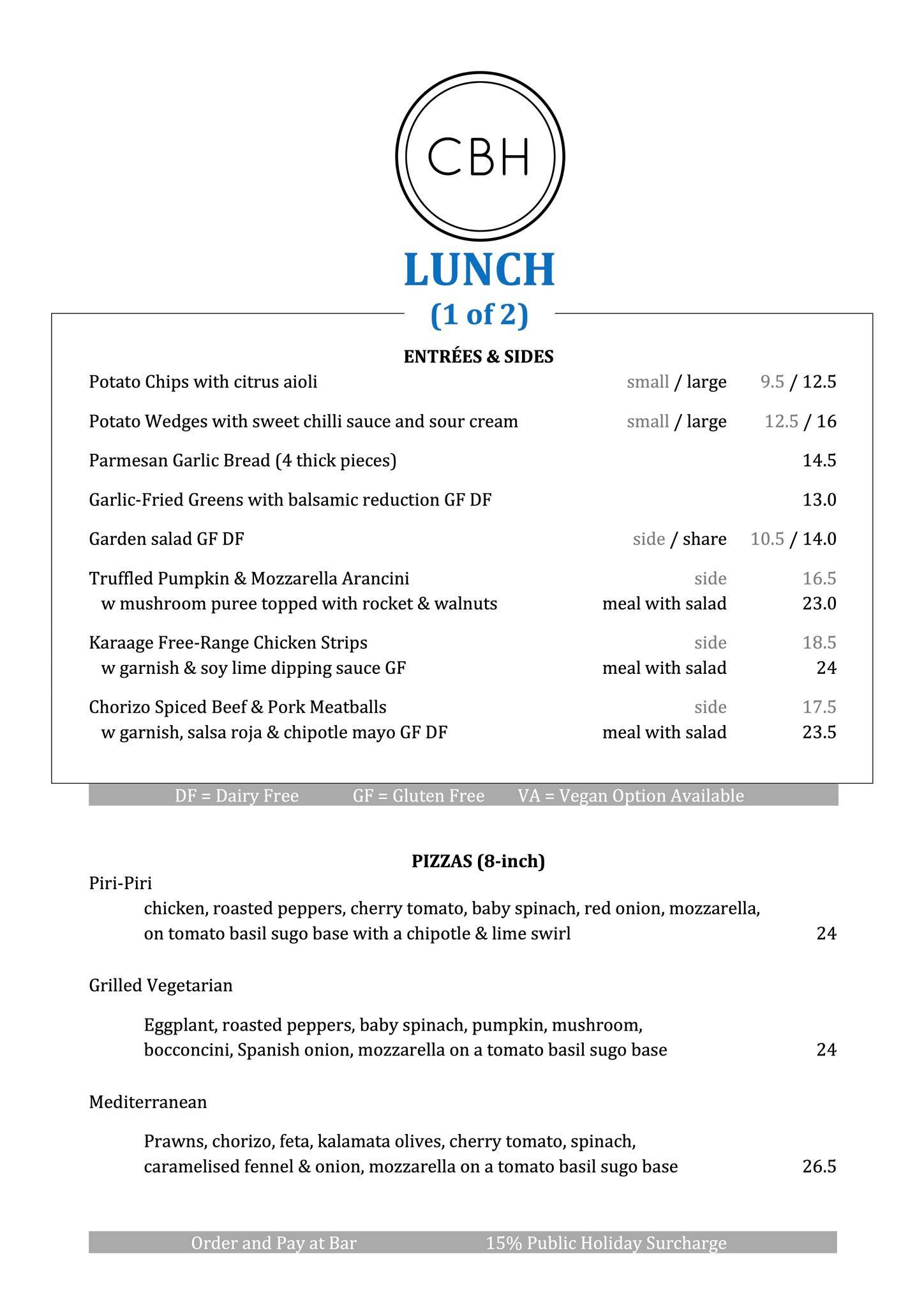 Menu at Commercial Boutique Hotel pub & bar, Tenterfield