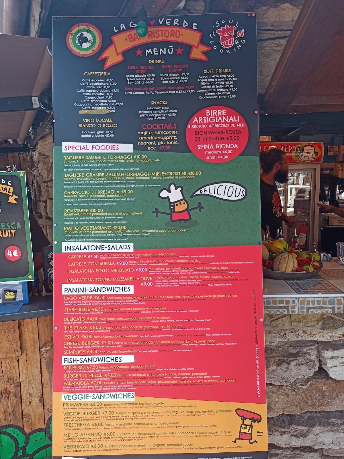 Menu da Lago Verde pub & bar, San Vincenzo