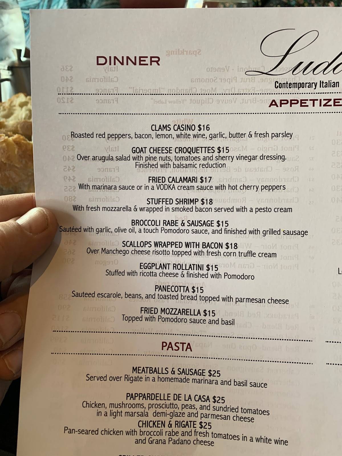 Menu at Ludal's Italian Restaurant, North Haven