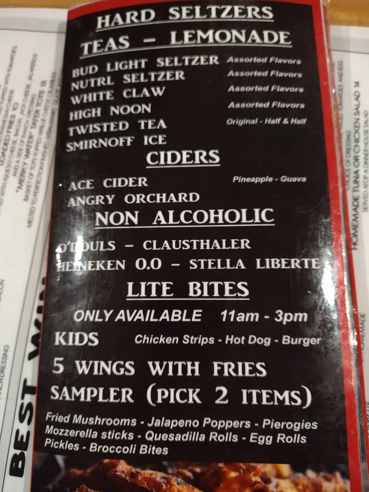 Menu at Merk's Bar & Grill, New Smyrna Beach