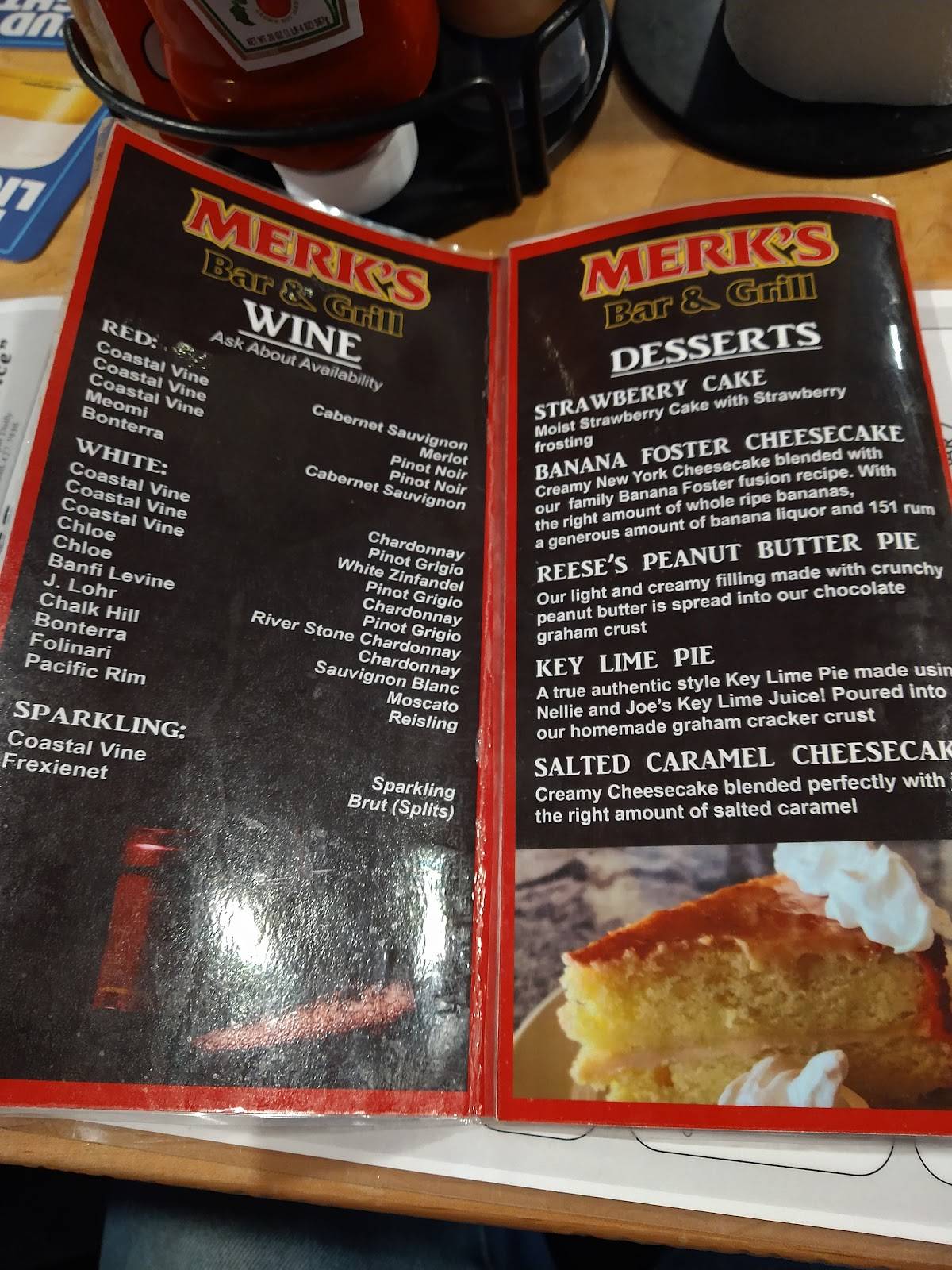 Menu at Merk's Bar & Grill, New Smyrna Beach