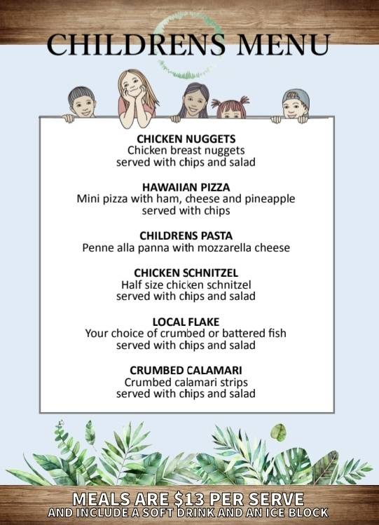 Menu at Pier Hotel pub & bar, Port Lincoln