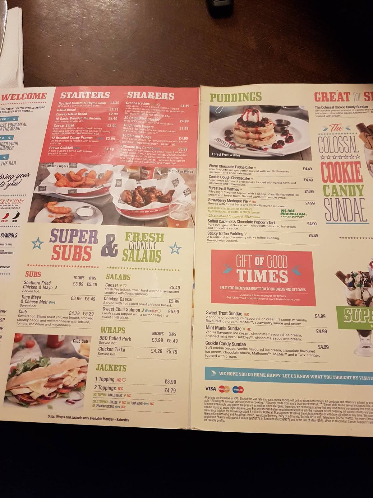 Menu at Smithy Pond pub & bar, Chesterfield