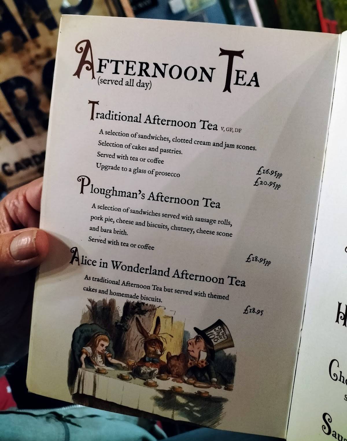 Menu at The Bay Tree Vintage Tea Room pub & bar, Welshpool