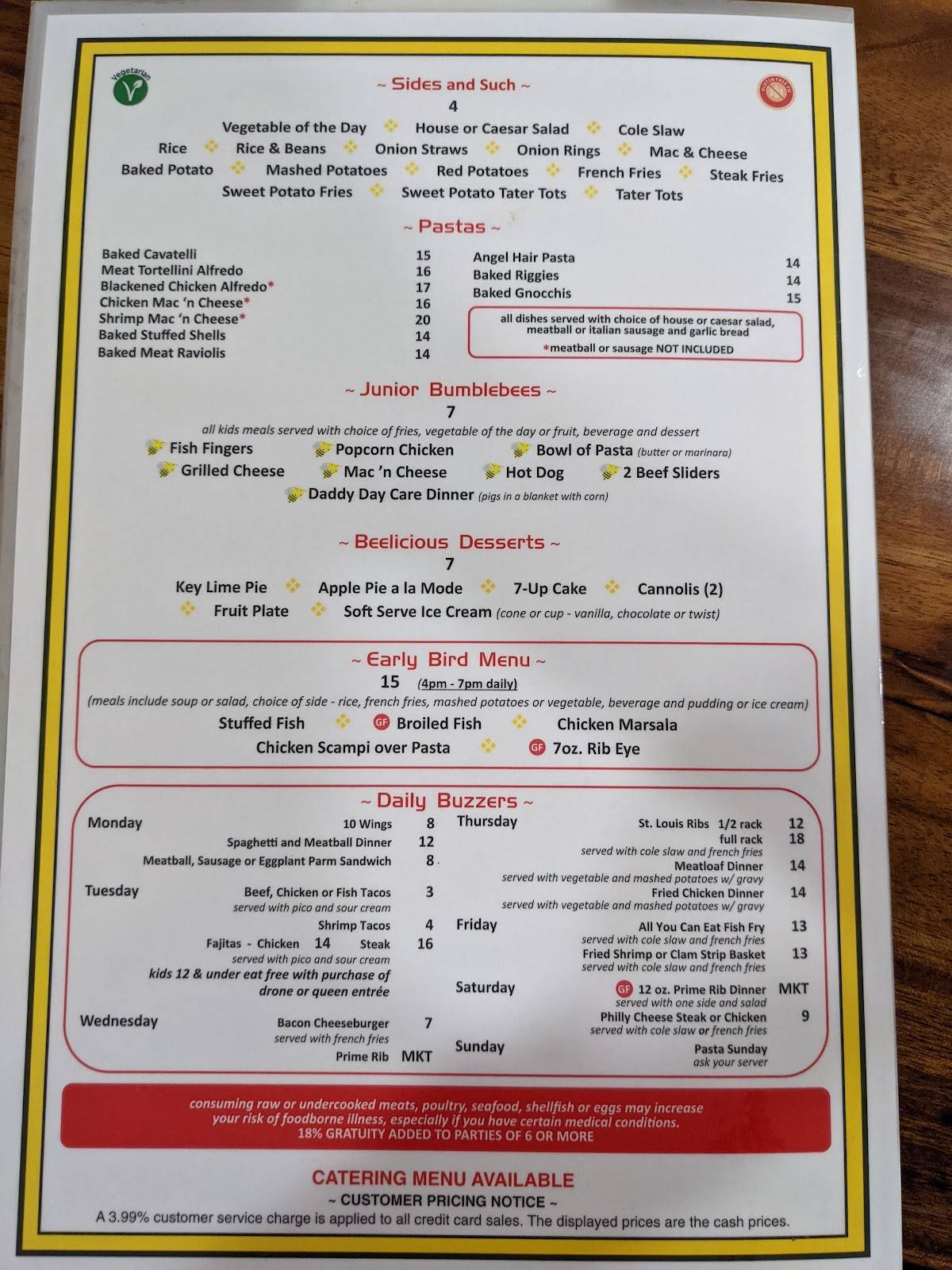 Menu at The Hive Waterfront Restaurant & Tiki, Lantana