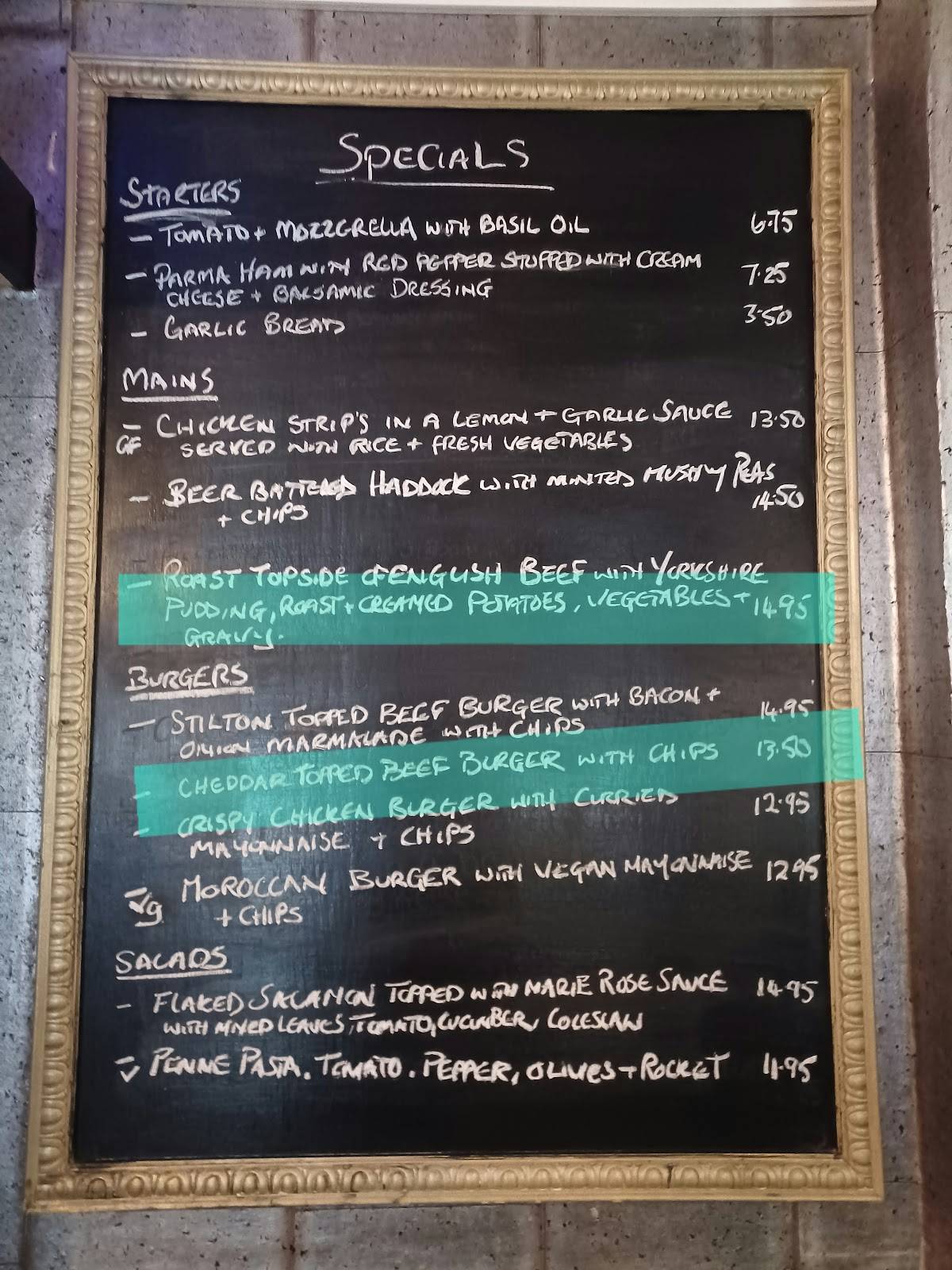 Menu at The Pyewipe Inn pub & bar, Lincoln