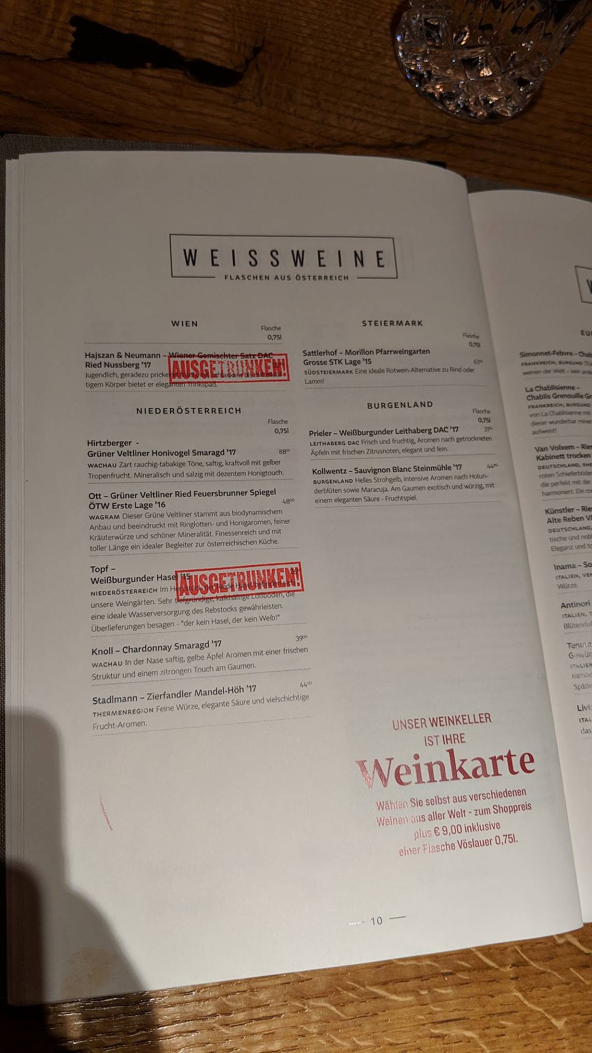 Speisekarte von WEIN & CO Stephansplatz restaurant, Wien