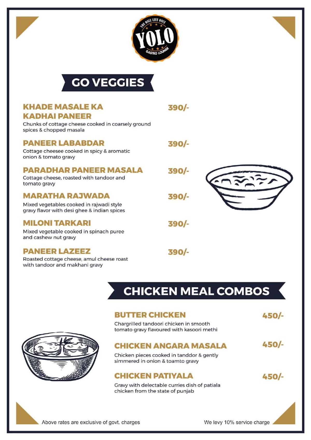 Menu at Yolo Gastro Lounge, Pune, 8th Floor