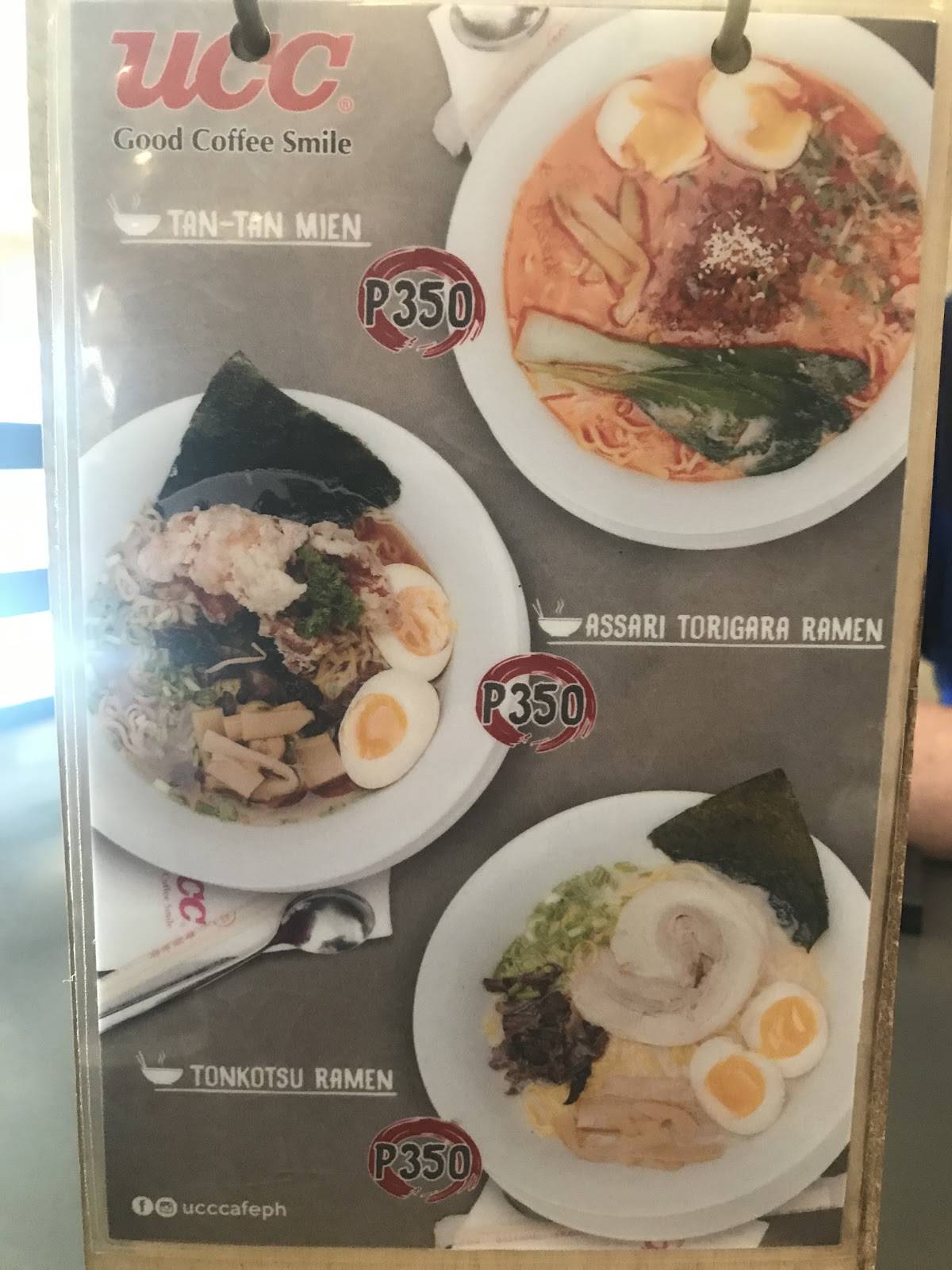 Menu at UCC Tomas morato cafe, Quezon City, Tomas Morato