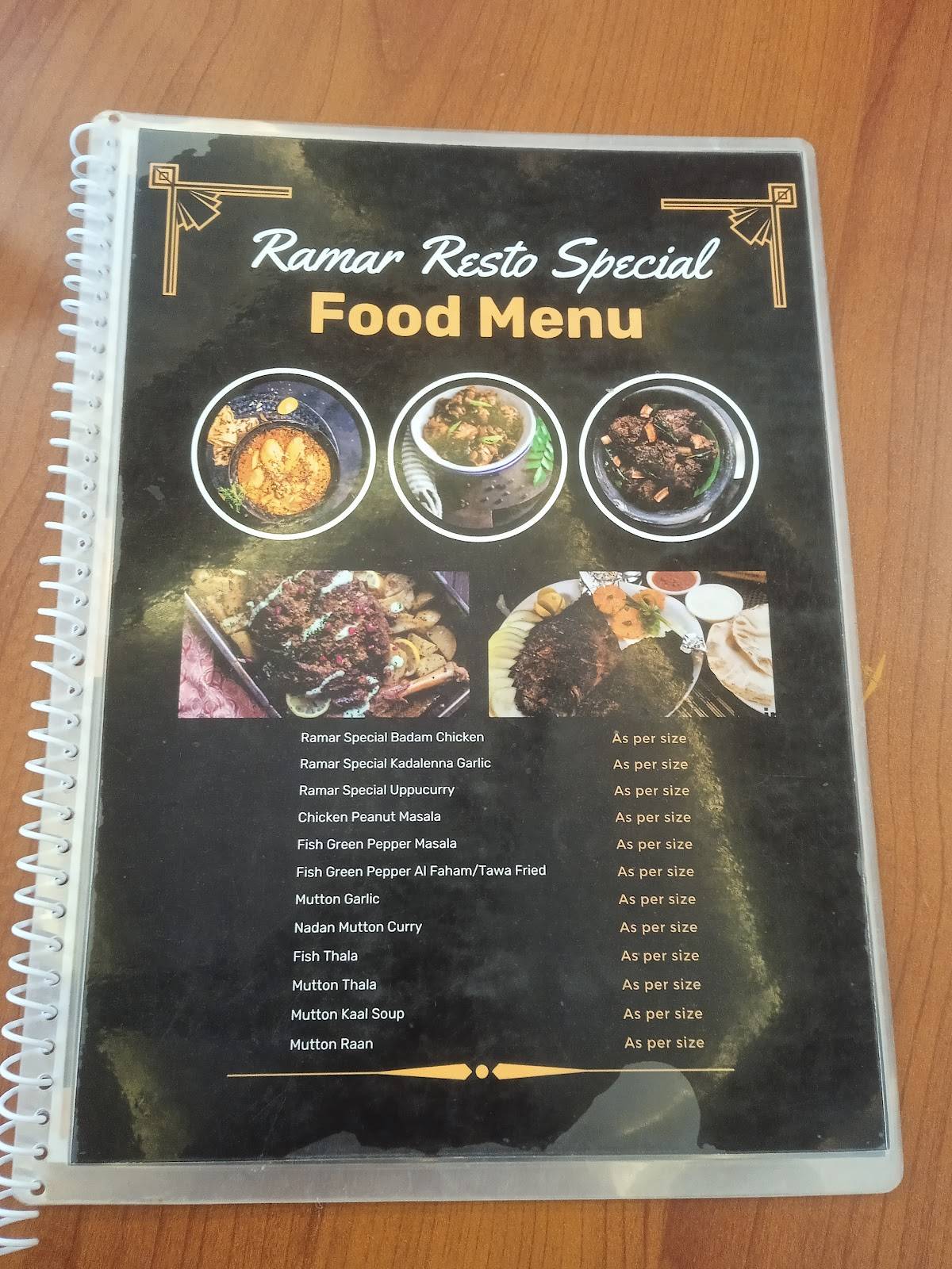 Menu at Ramar Resto, Coimbatore