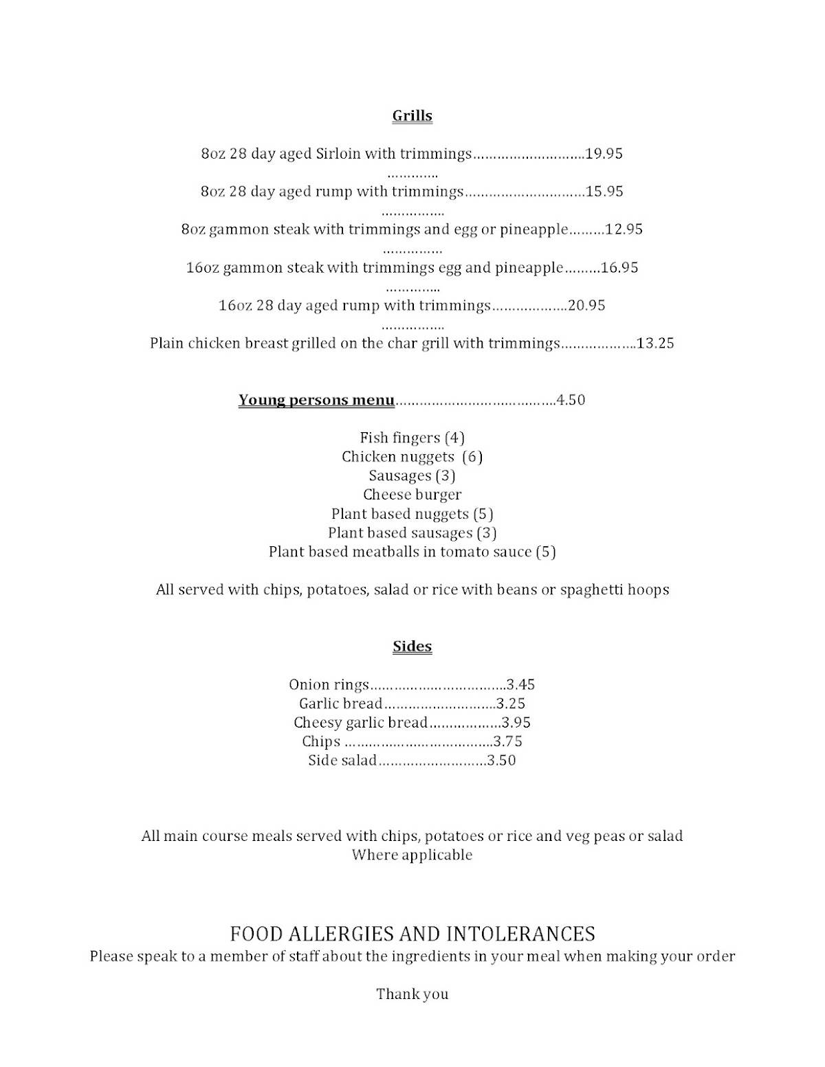 Menu at Red Bull, Church Lawton pub & bar, Stoke-on-Trent, Congleton Rd S