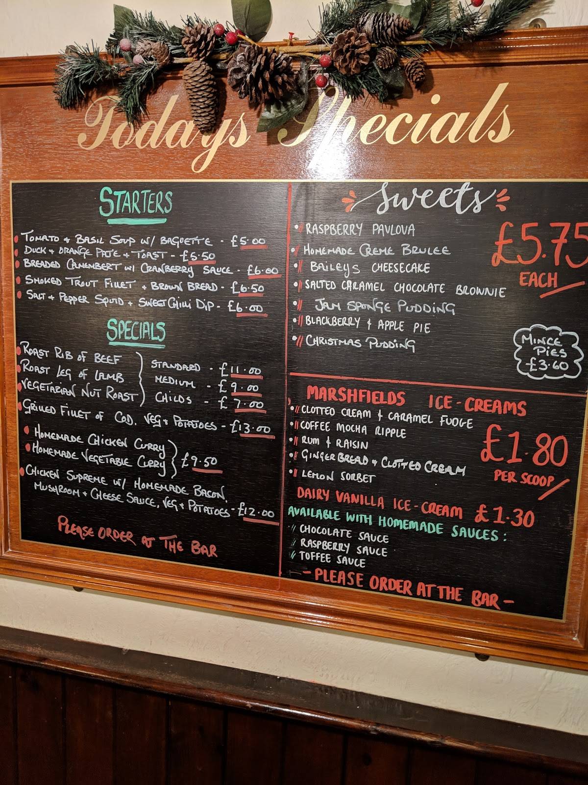 Menu at The Red Cow pub & bar, Highbridge