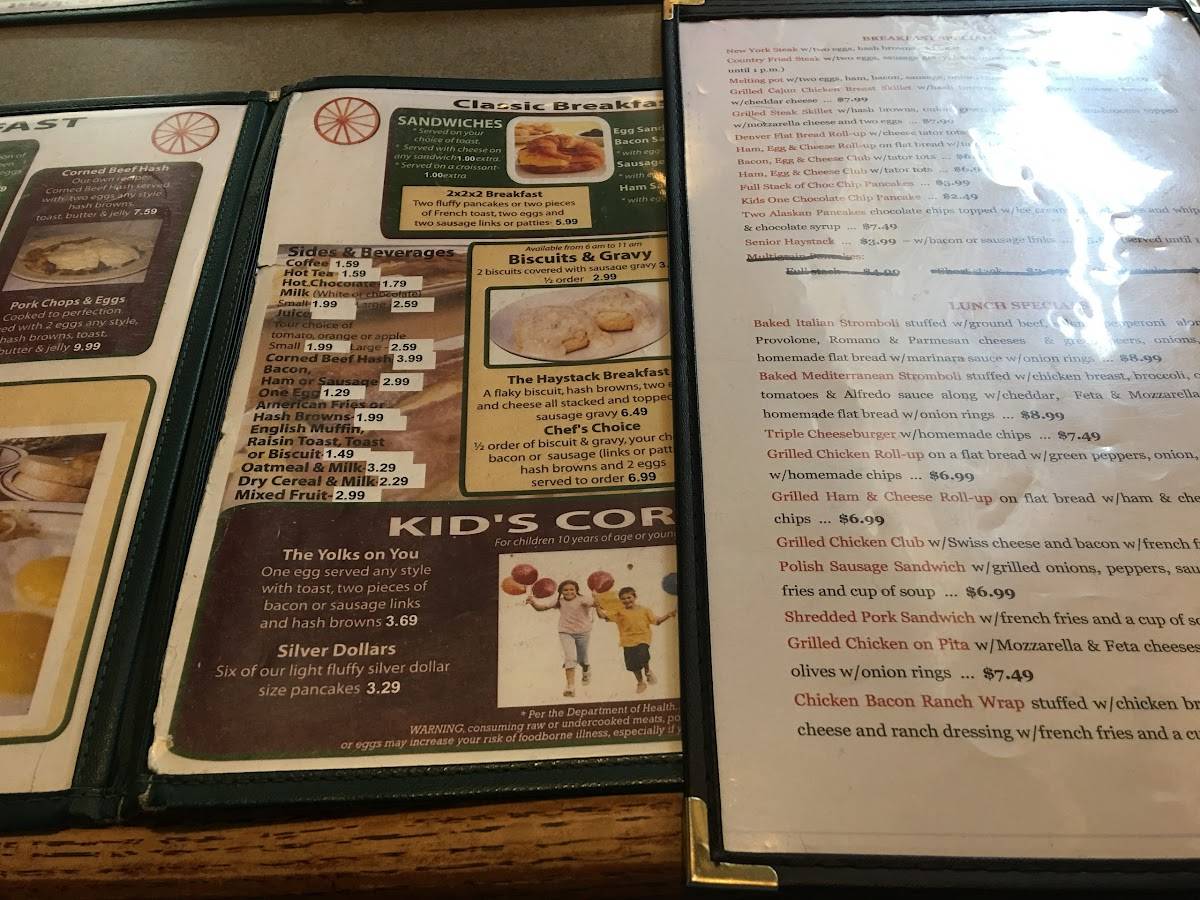 Menu at Red Wheel Restaurant, Rantoul