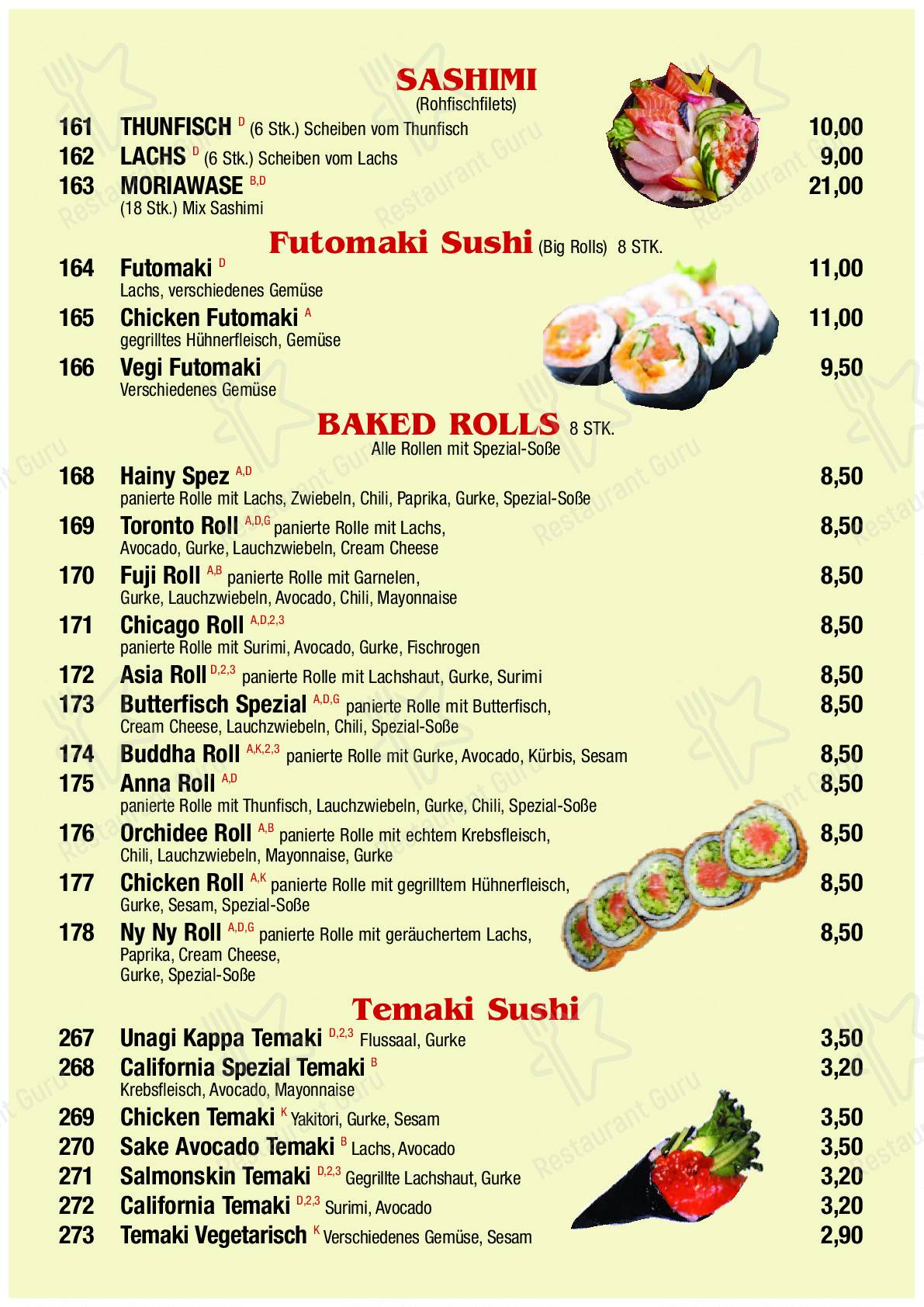 Speisekarte von Asia Sushi Restaurant NyNy, Zehdenick