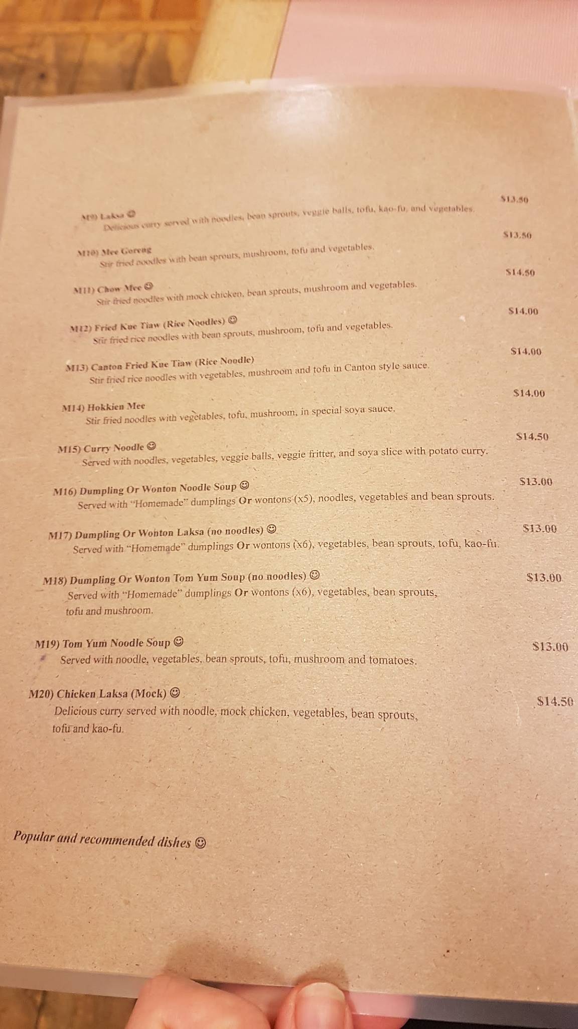 Menu at Aunty Mena's Vegetarian Restaurant & Cafe, Wellington
