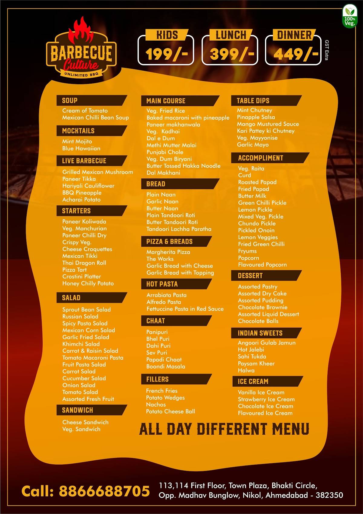 Menu at Barbecue Culture Nikol, Ahmedabad