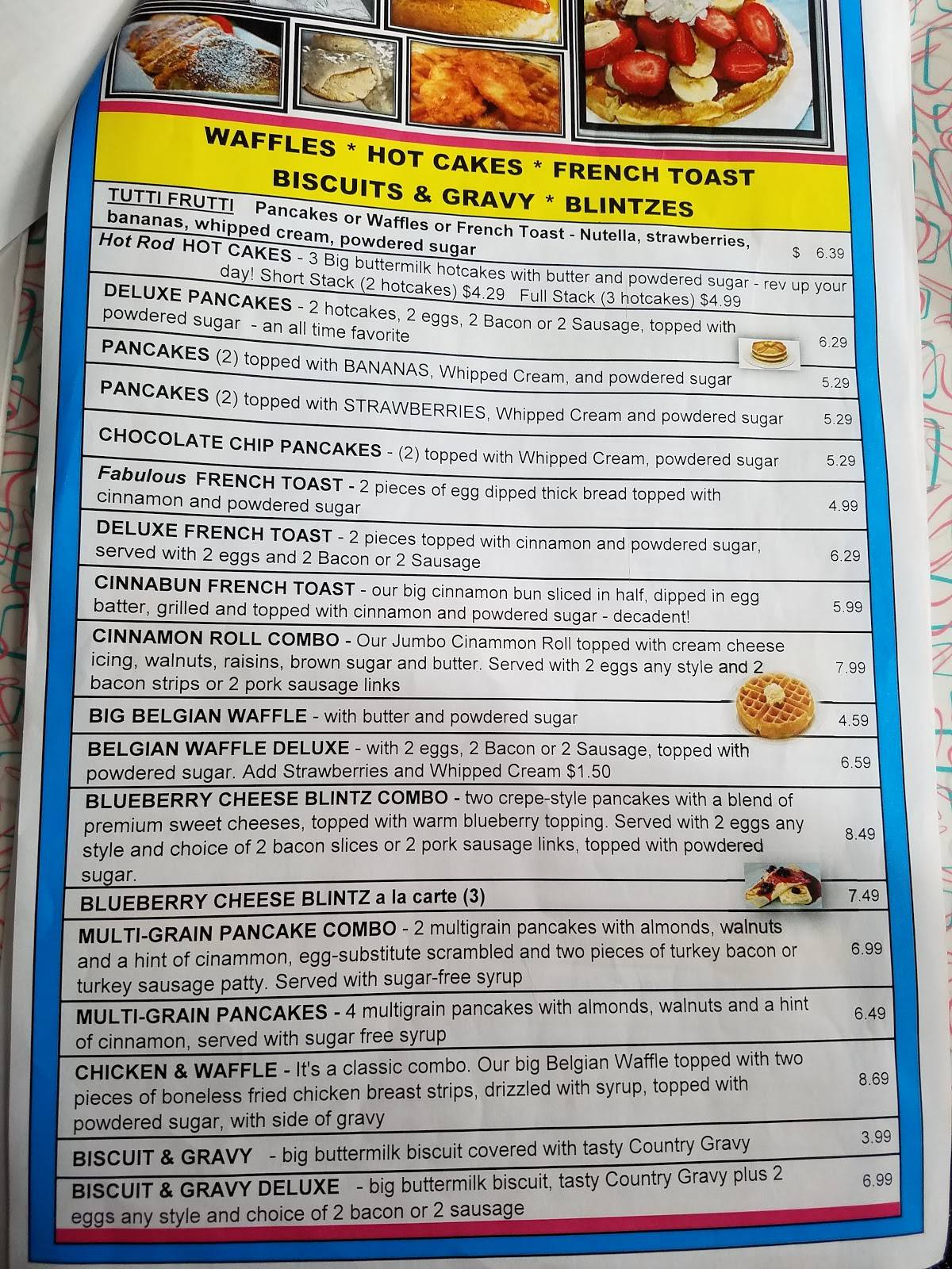 Menu at Beeps Diner restaurant, Simi Valley