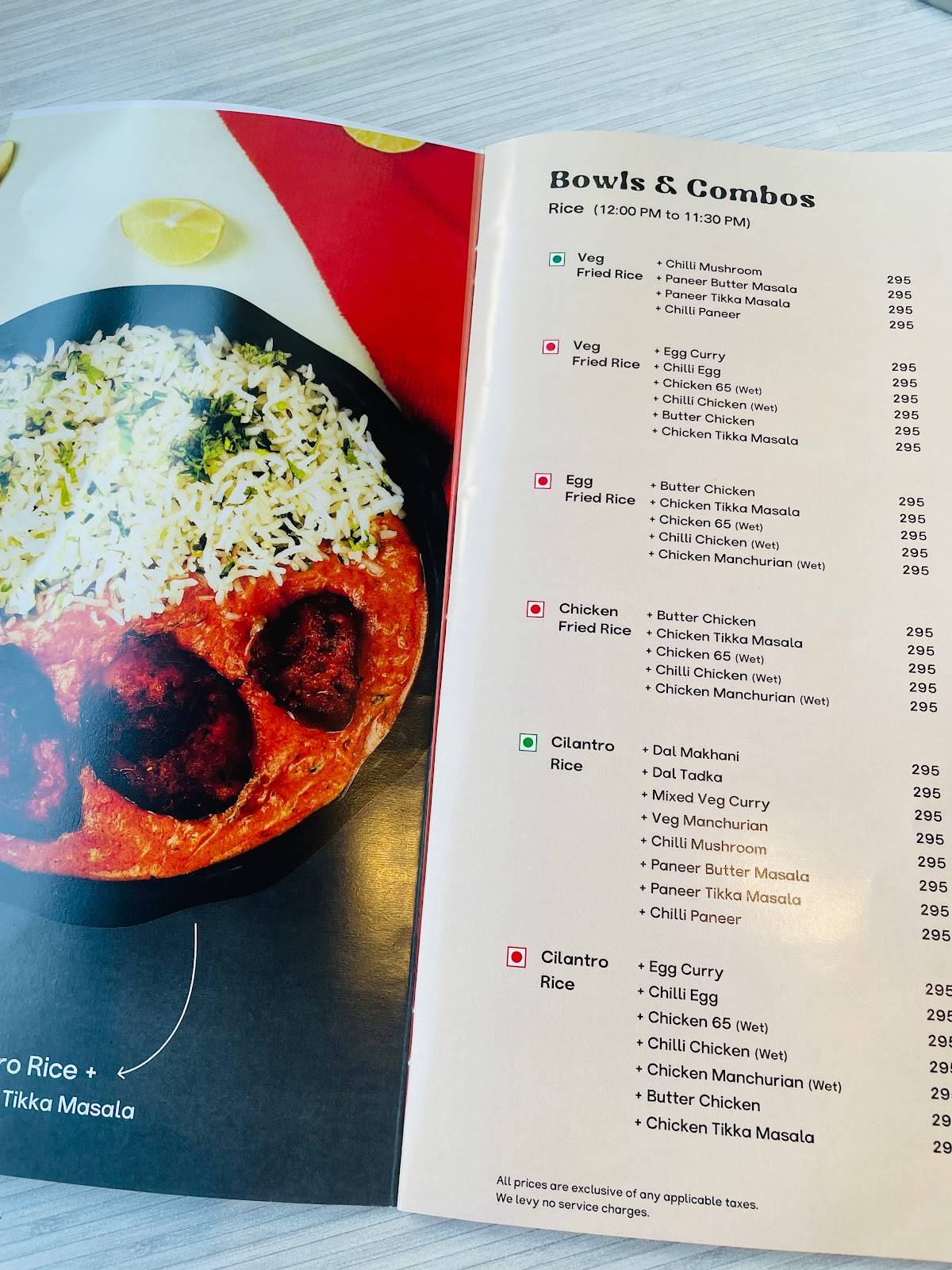 Menu at Bisi Bisi South Indian Hyderabad, Hyderabad