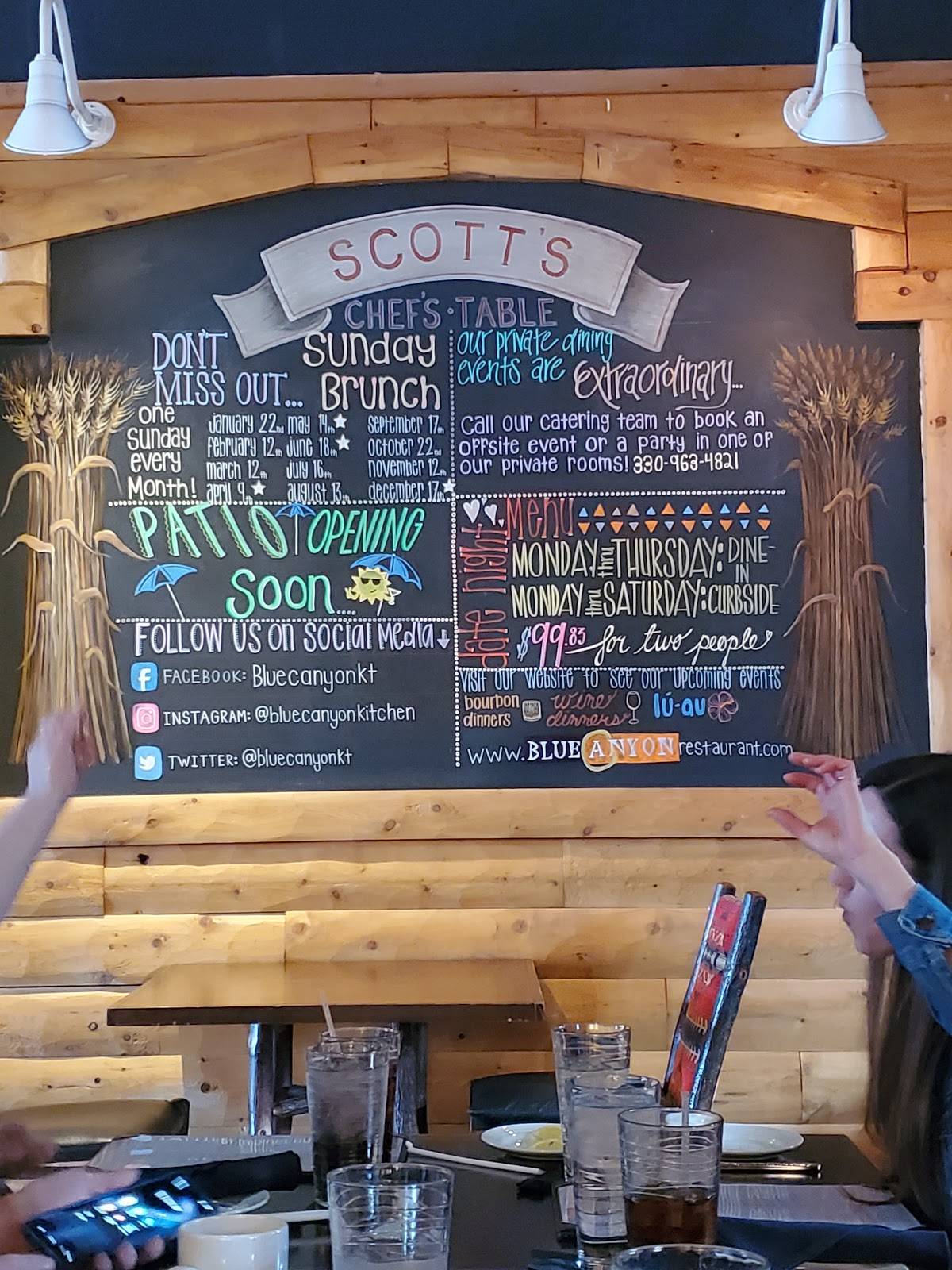 Menu at Blue Canyon Kitchen & Tavern restaurant, Twinsburg