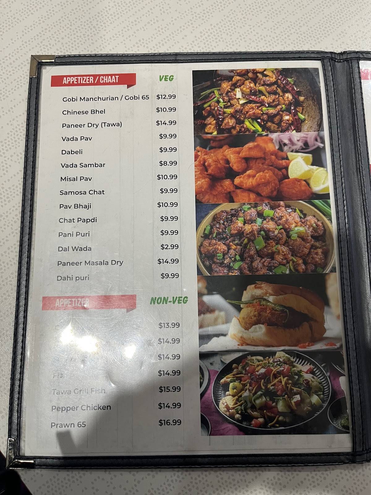 Carta del restaurante Bombay Chaat and Paan House, Edmonton