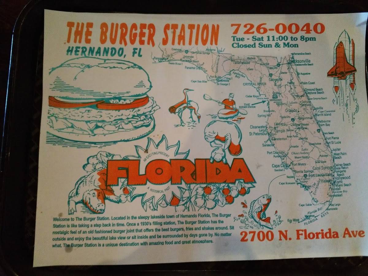 Menu at Burger Station restaurant, Hernando