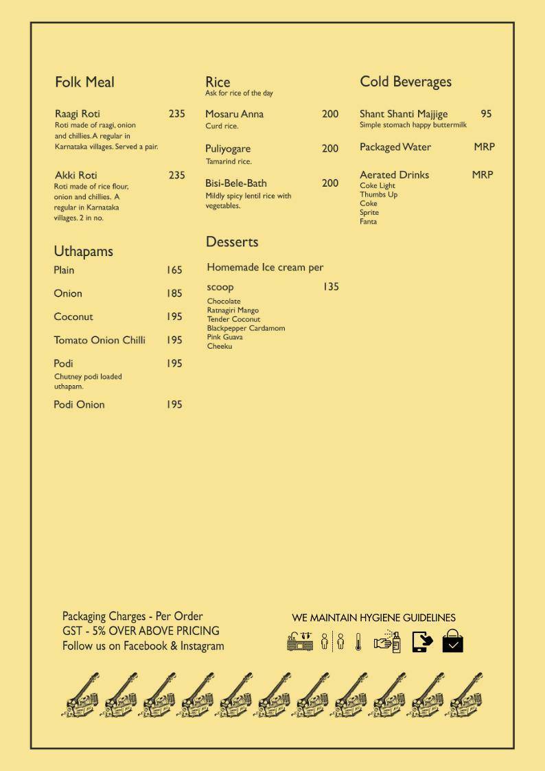 Menu at Carnatic Cafe, New Delhi, The India Mall