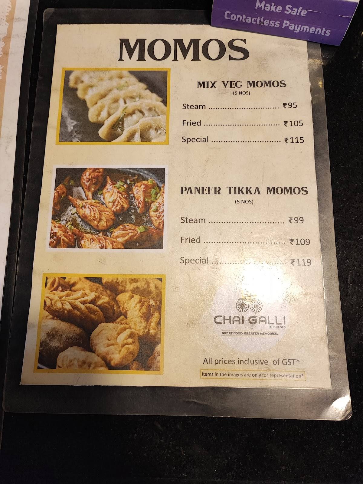 Menu at Chai Galli - Guindy, Chennai