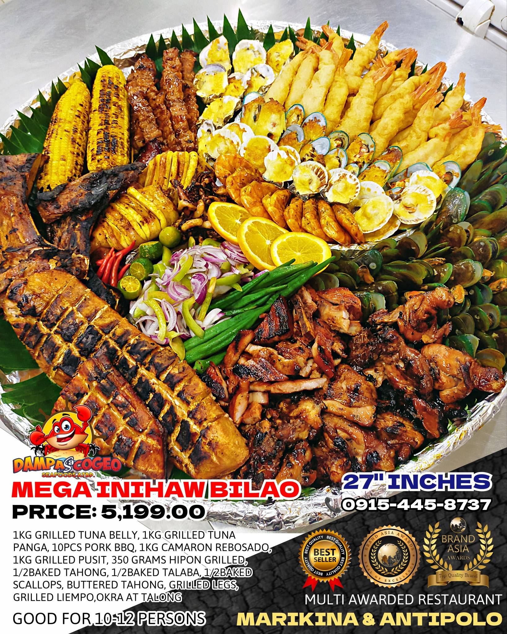 Menu at Dampa sa Cogeo restaurant, Antipolo, J5C8+HXH