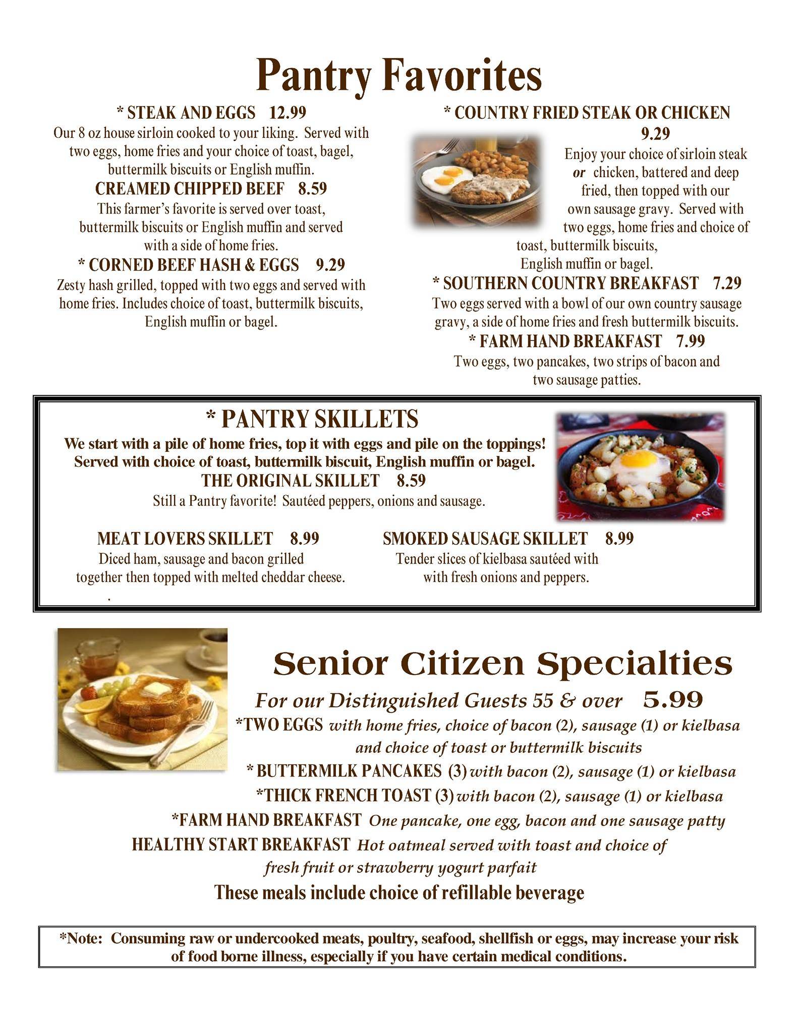 Menu at Dutch Pantry Family Restaurant, Clearfield
