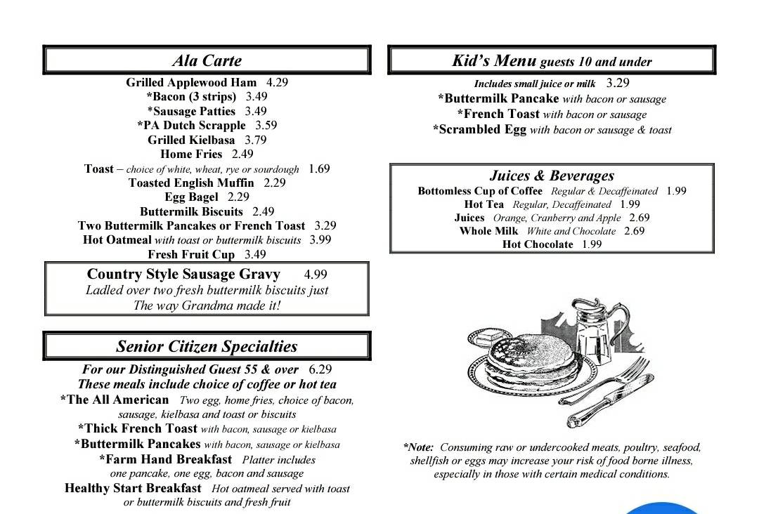 Menu at Dutch Pantry Family Restaurant, Clearfield