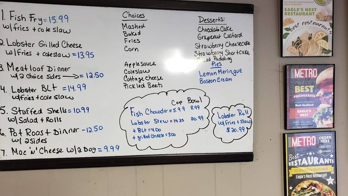 Menu at Eagles Nest Restaurant, Brewer