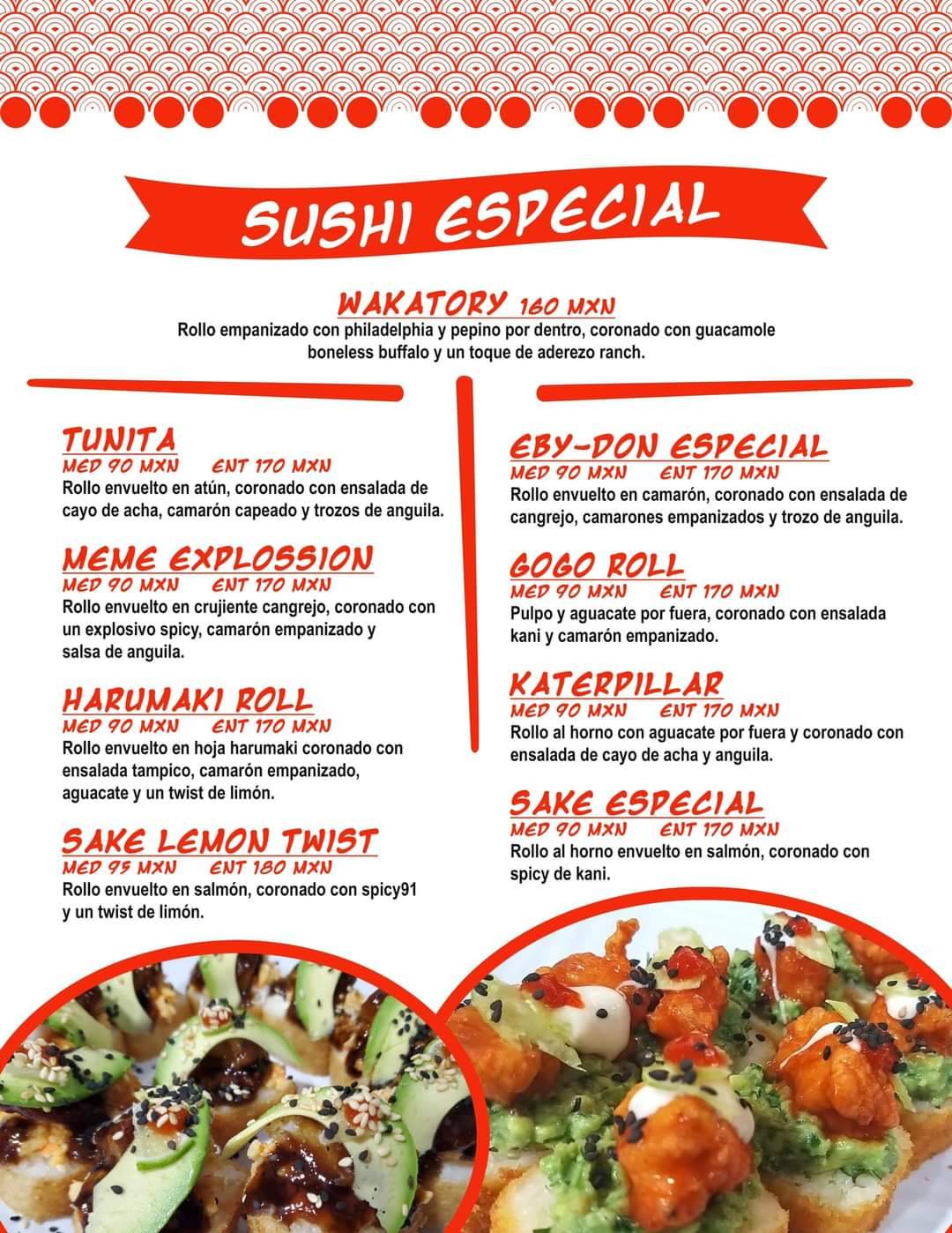 Carta del restaurante Eby Don Sushi & Bistro, Piedras Negras