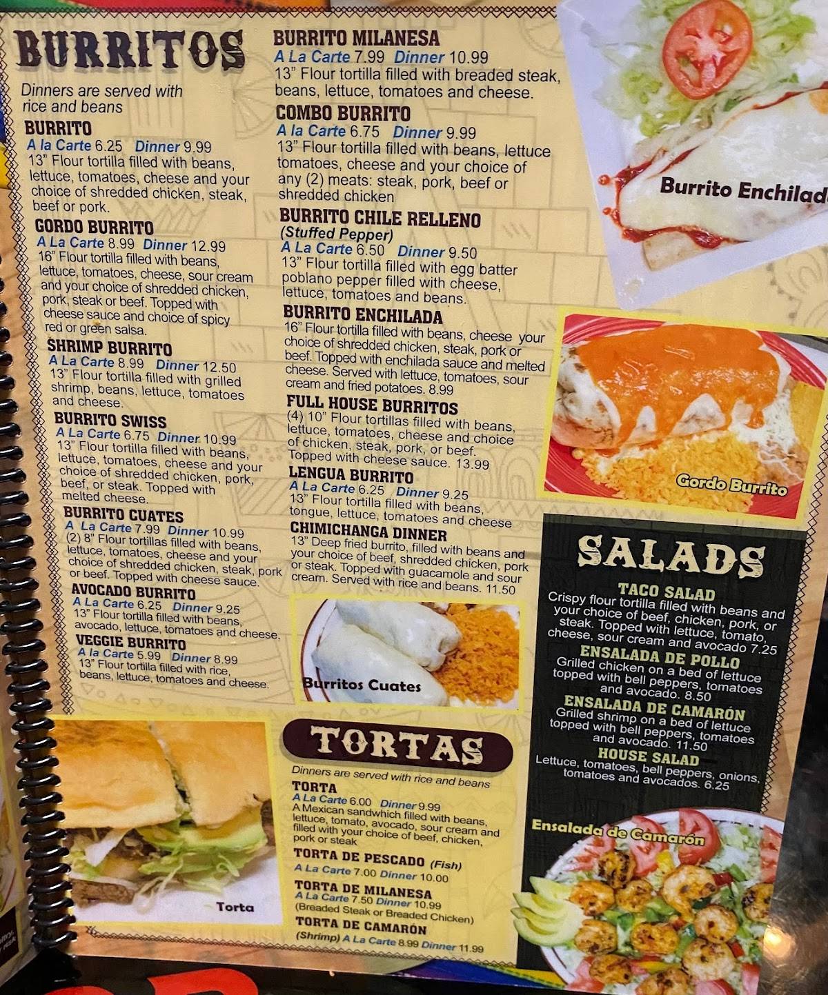 Menu at El Jimador Mexican Cuisine restaurant, Lakes of the Four Seasons