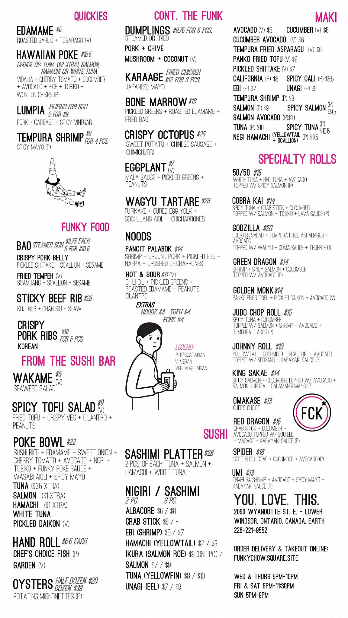 Menu at Funky Chow Kitchen restaurant, Windsor